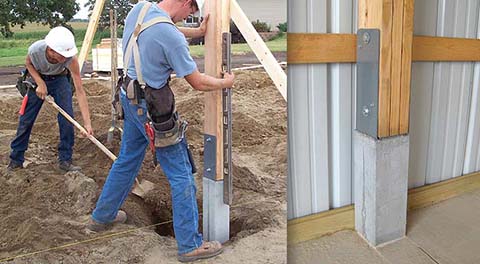 Precast concrete columns for permanent post-frame foundations