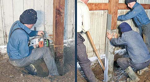 Replace rotted wood foundation posts with permanent solutions