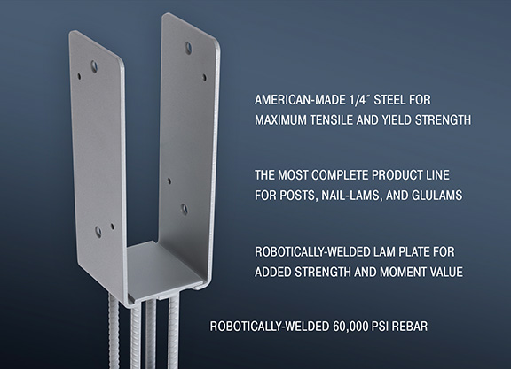 Brackets to connect post-frame structures to concrete foundations