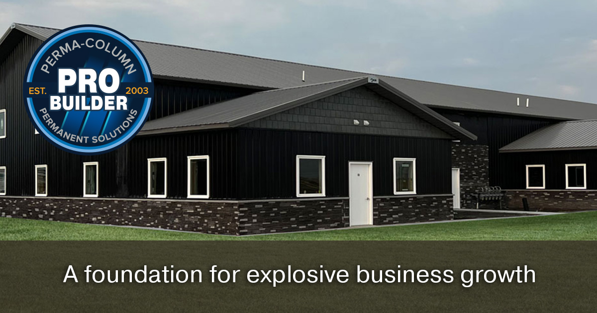 Thriving post-frame builder Thor Buildings uses Perma-Column®